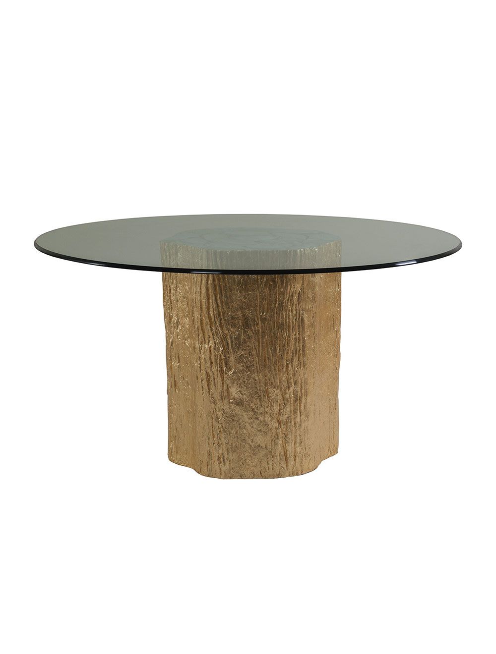 Trunk Segment Round Dining Table - Glass - Gold | Artistica 2036-870-56C