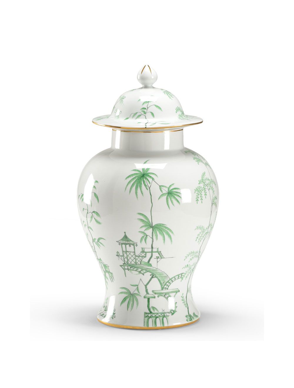 Green Chinoiserie Jar - Porcelain | Chelsea House 381875