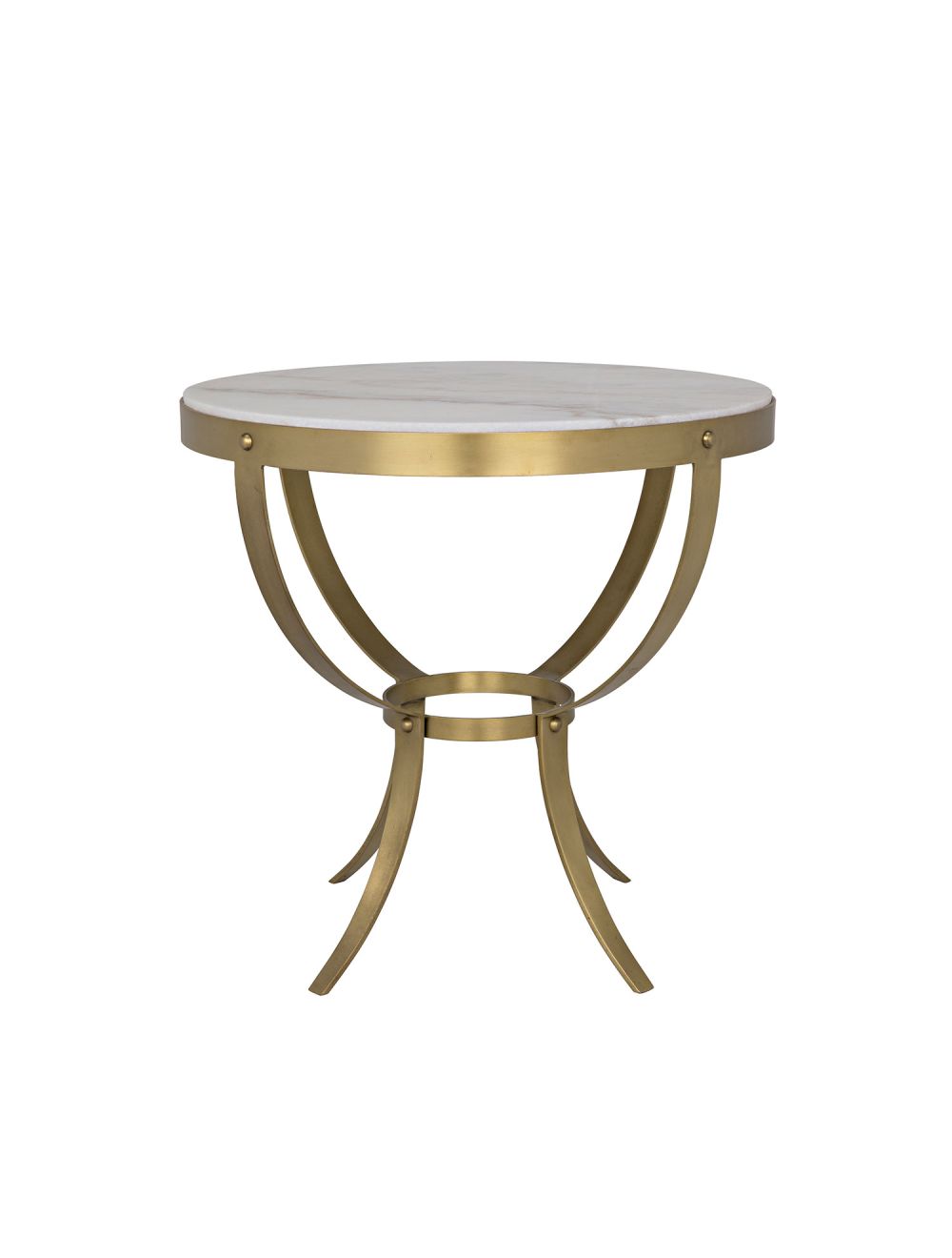 Byron Side Table - Antique Brass and Stone | Noir GTAB286MB