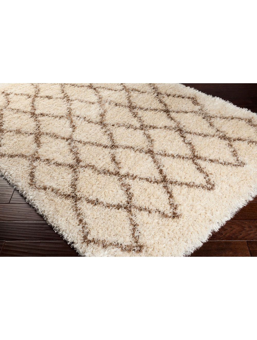 Rhapsody Area Rug - Cream - Taupe - Shag Wool | Surya - RHA1007